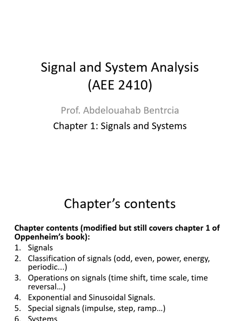 Signal and System Analysis (AEE 2410) 2 | PDF | Discrete Time And ...