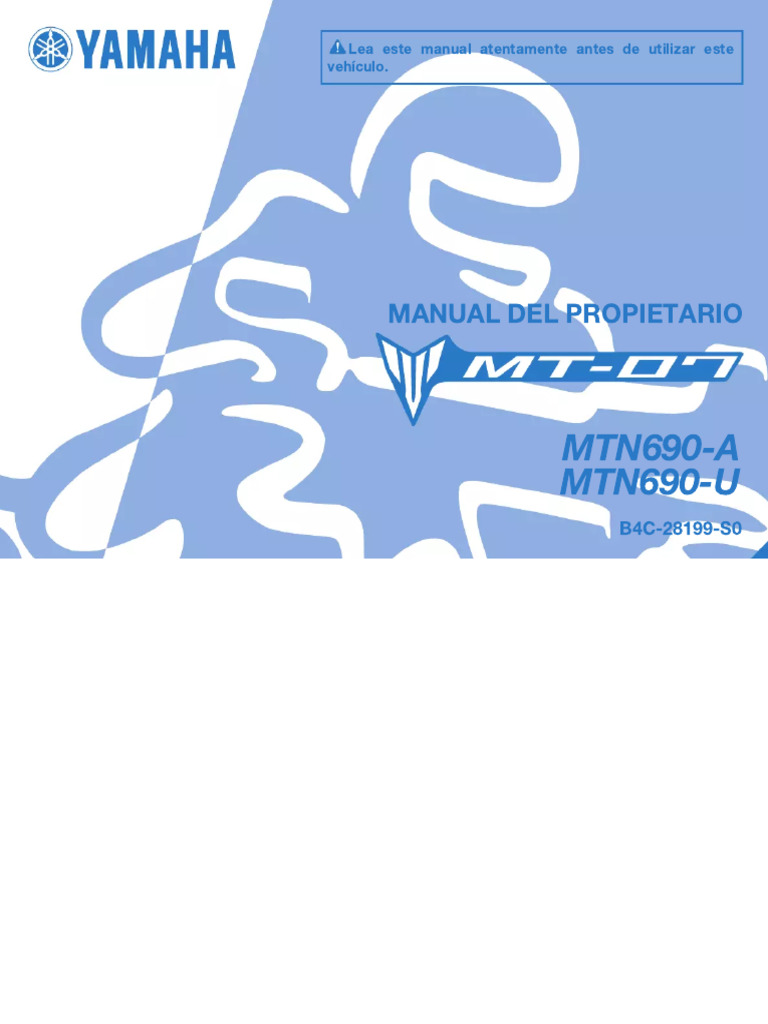 Manual Yamaha MT07 (2018) (Español - 102 Páginas) | PDF