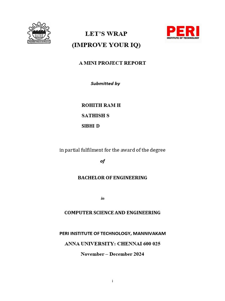 Mini Project | PDF