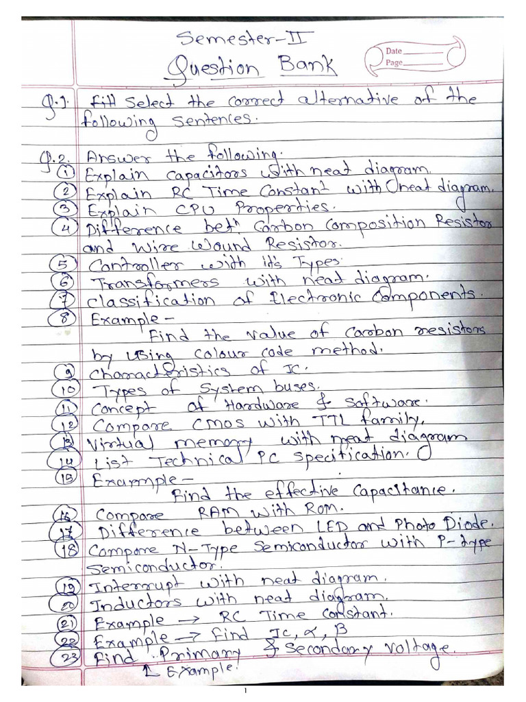 CS-2 (Semester-2) Question Bank | PDF