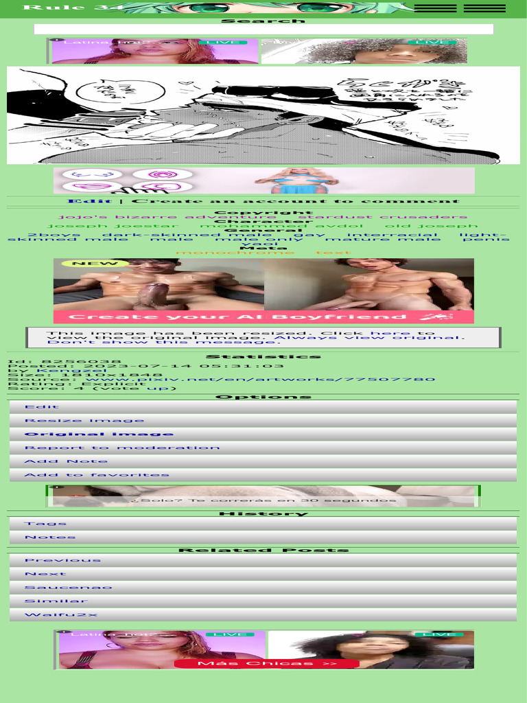 Rule 34 - 2boys Dark-Skinned Male Gay Interracial Jojo's Bizarre Adventure Joseph Joestar Light ...