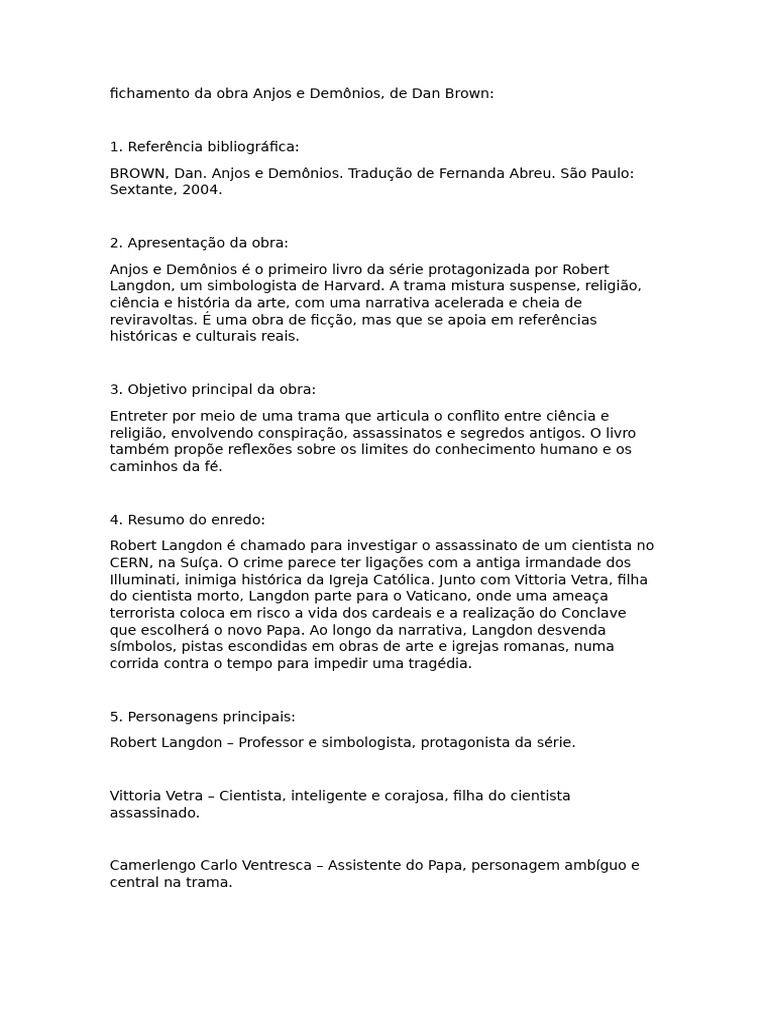 Carlo Ventresca em Anjos e Demônios | PDF