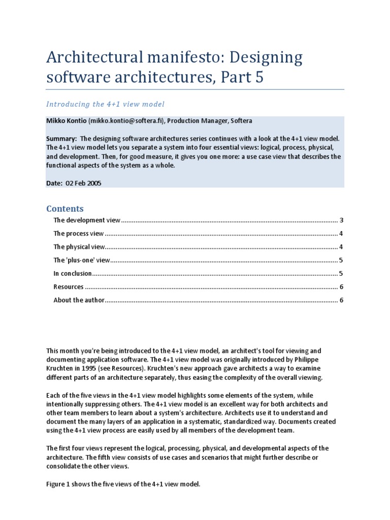 4+1 View Model for Software Architecture | PDF | Use Case | System
