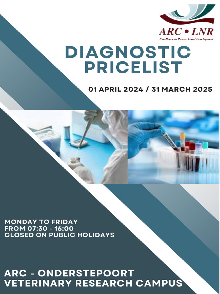 Diagnostic Pricelist BOOKLET | PDF | Virology | Reverse Transcription ...