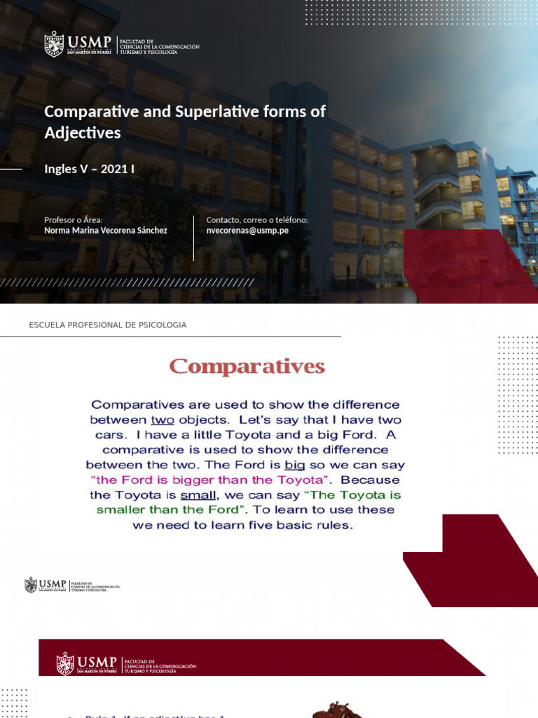 Comparative and Superlative Forms of Adjectives | PDF
