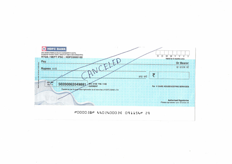 Cancel Cheque | PDF