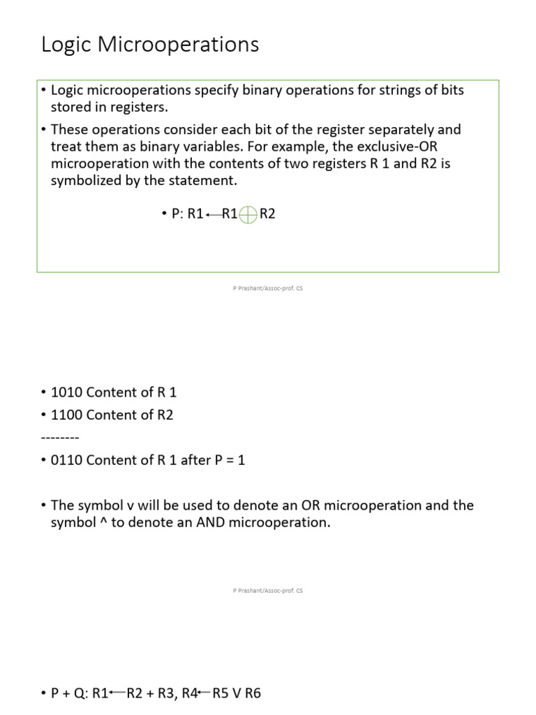 Understanding Logic Microoperations | PDF | Bit | Logic Gate