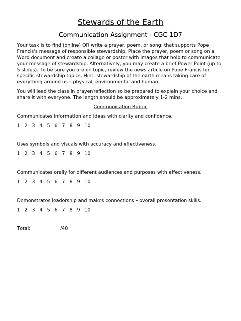 Stewards of The Earth LMS Assignment | PDF