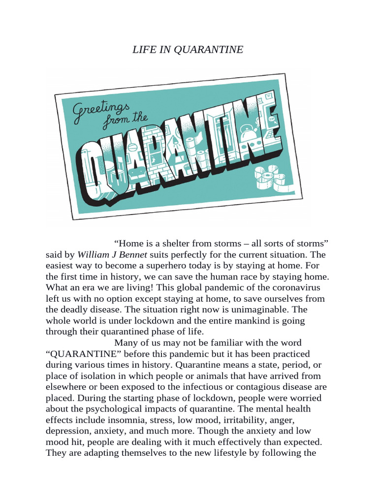 Life in Quarantine 1 | PDF | Quarantine