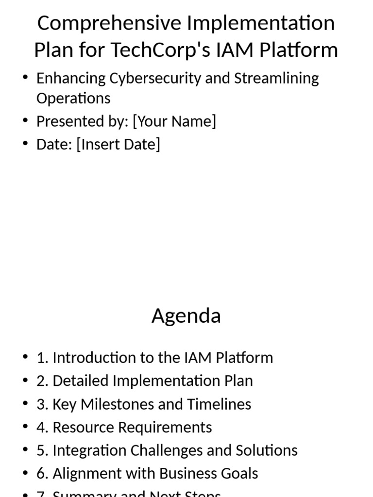 TechCorp IAM Implementation Plan | PDF | Computer Science | Information Technology Management