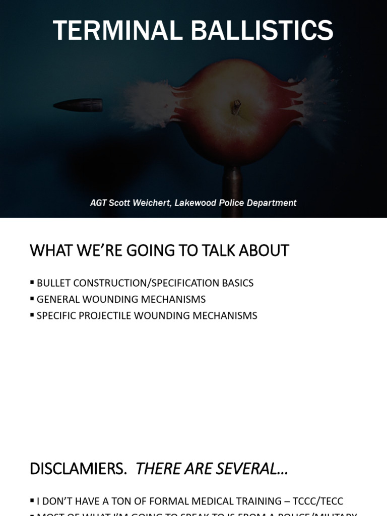 Terminal Ballistics Pres | PDF | Bullet | Shotgun