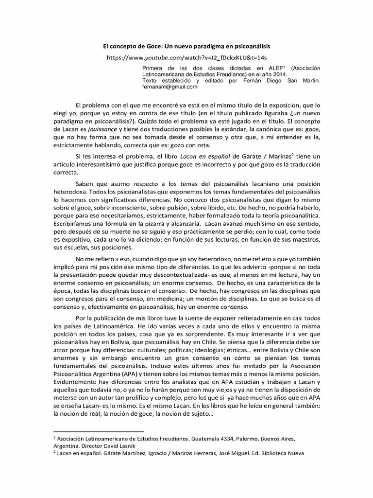 El Concepto de Goce Eidelzstein | PDF