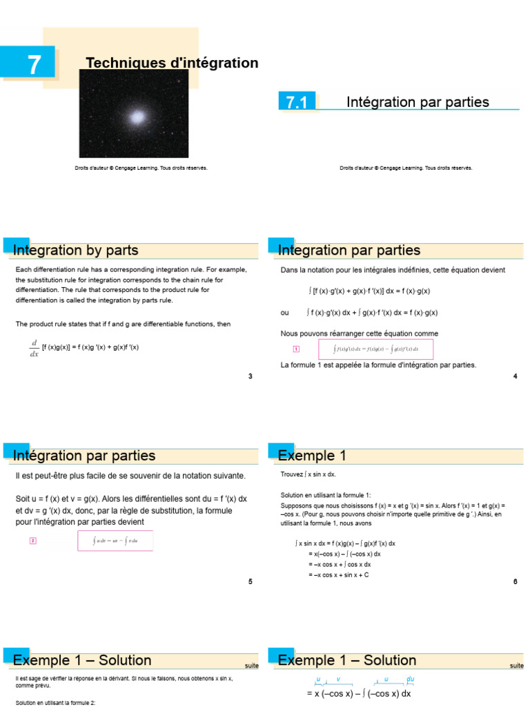 Intégration par parties et fractions partielles | PDF | Analyse ...