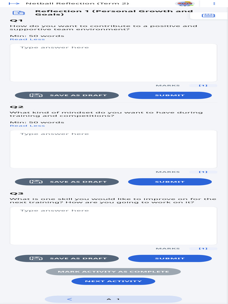 Netball Reflection (Term 2) | PDF
