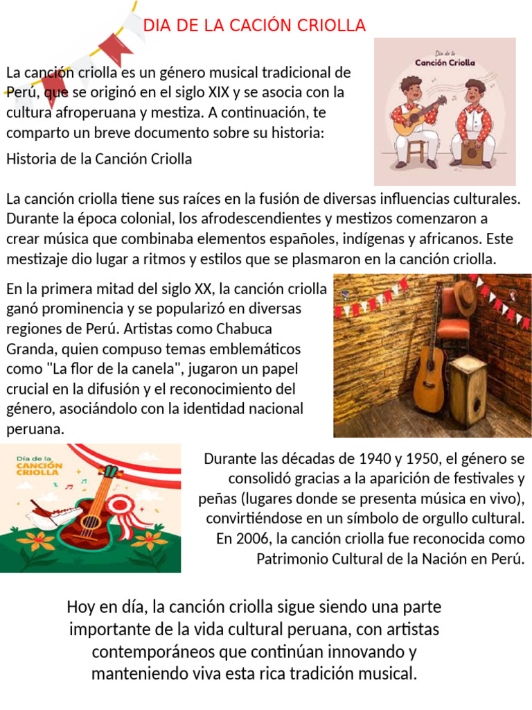 Historia de la Canción Criolla Peruana | PDF