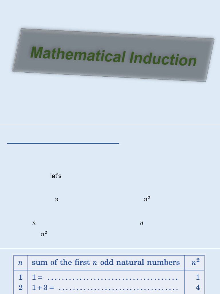 Mathematical induction& | PDF