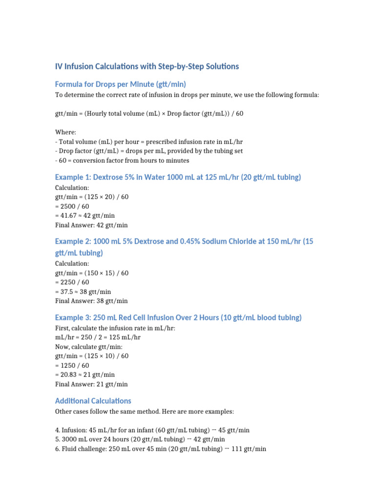 IV_Infusion_Calculations | PDF