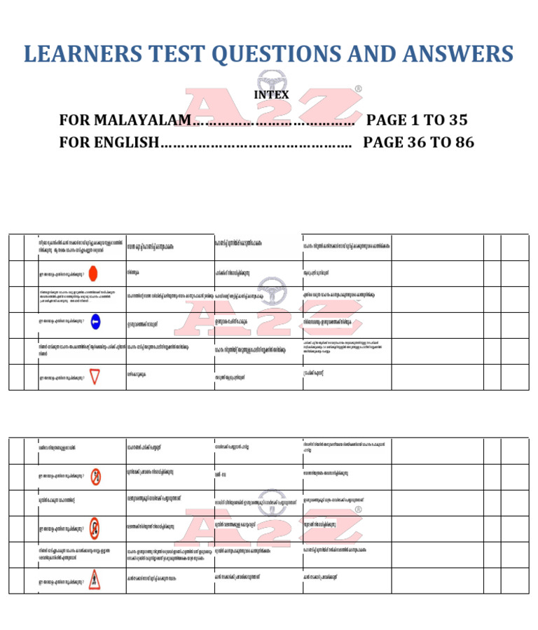 Learners Questions and Answers | PDF | Traffic | Road