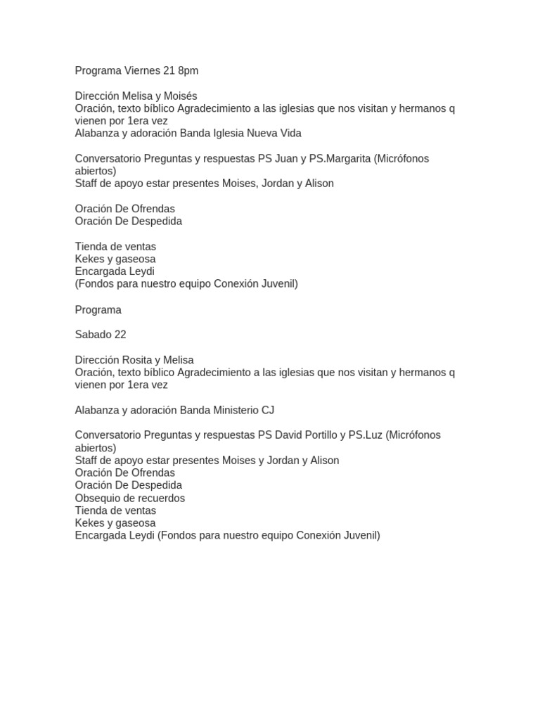 Programa Conversatorio | PDF