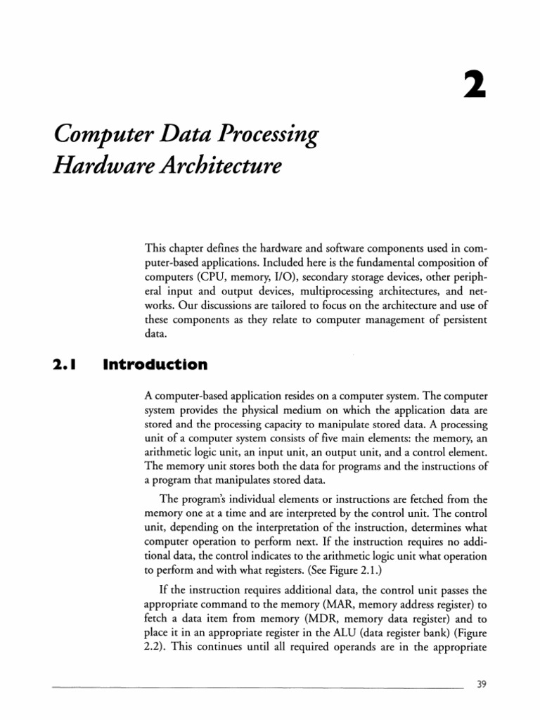 Computer Hardware Architecture Overview | PDF