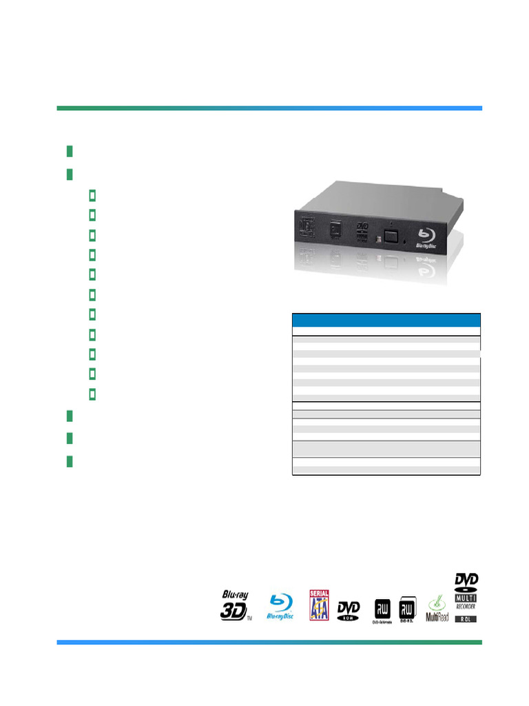 Drive Bluray Rewritter Sony Optiarc BD-5740H (2711620) | PDF | Blu Ray ...