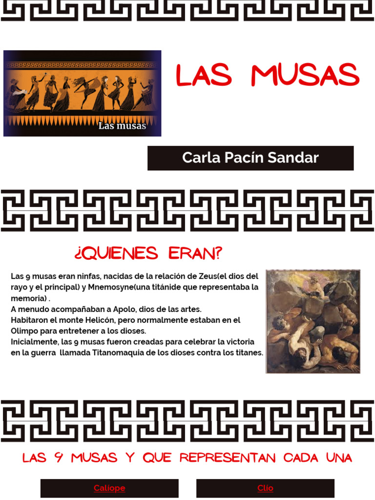Las 9 musas de la mitología griega | PDF
