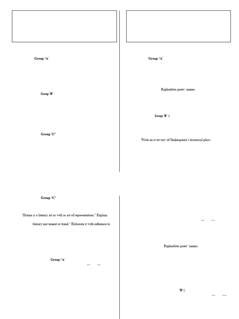 BMC_Question-Models and Collection-BA-Eng.-313 | PDF | Poetry | English Literature