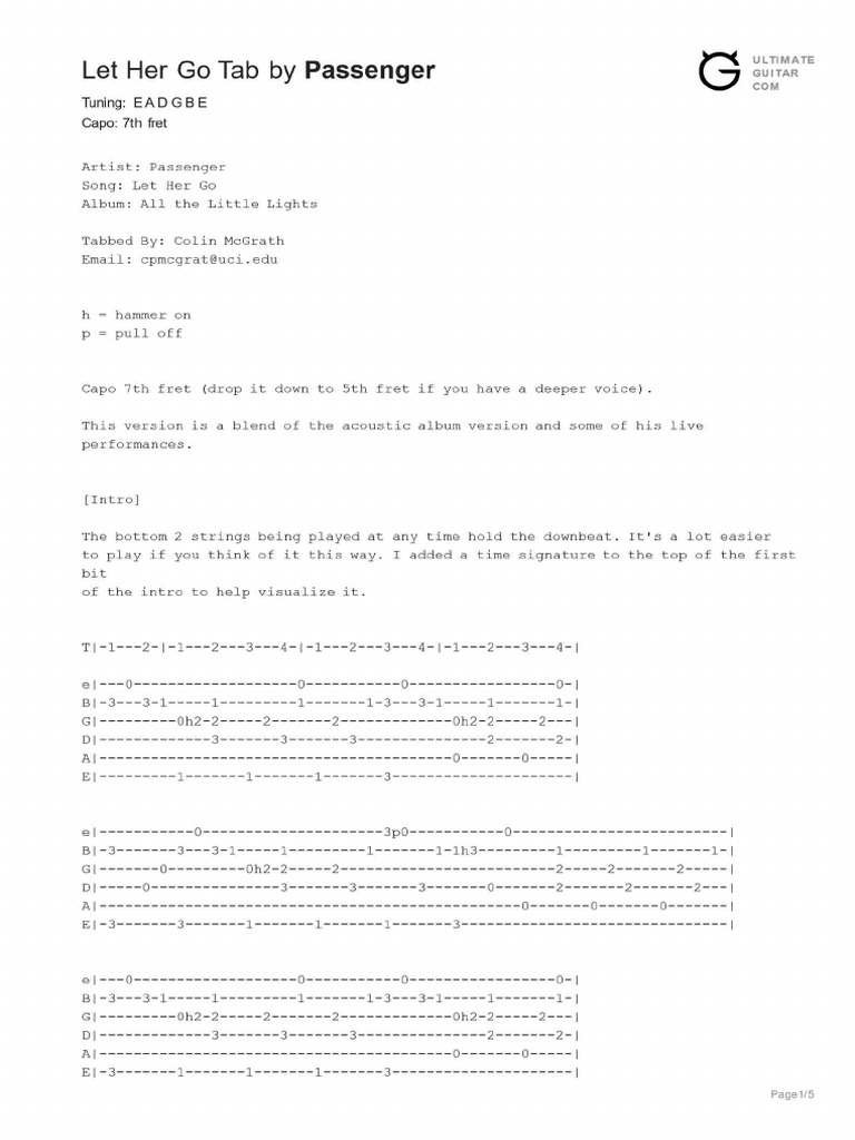 Let Her Go Tab | PDF