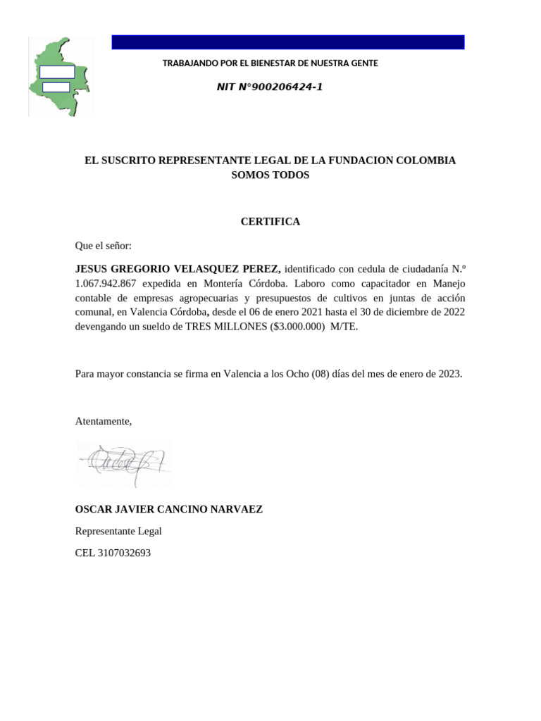Certificacion Laboral | PDF