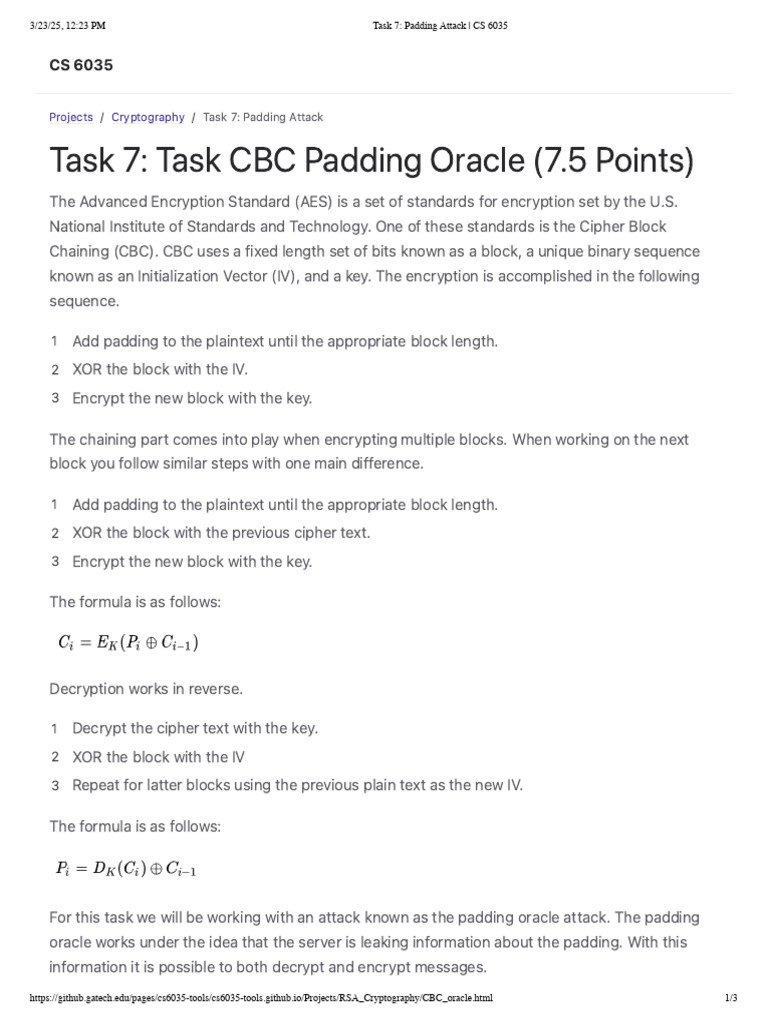 Task 7 - Padding Attack - CS 6035 | PDF | Encryption | Cryptography