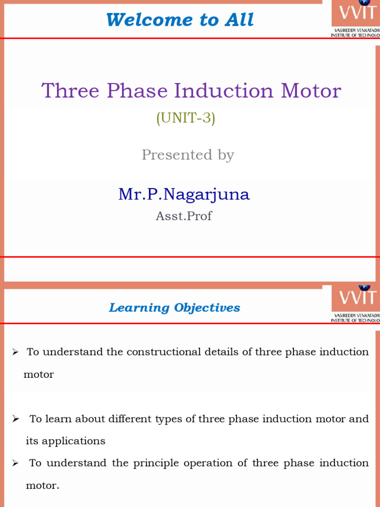 L-1 Consructional Details of Three Phase Induction Motor | PDF ...