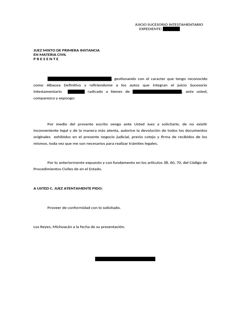 Devolucion de Documentos | PDF