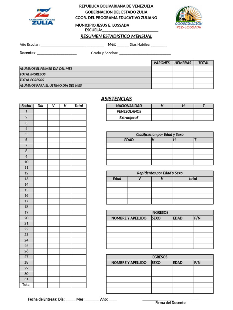 Estadistica Mensual Linda Leal | PDF