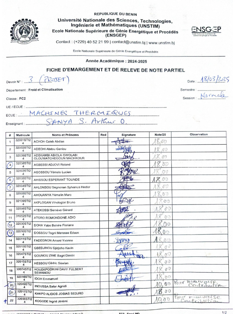 Note3 Projets Machines Thermiques | PDF