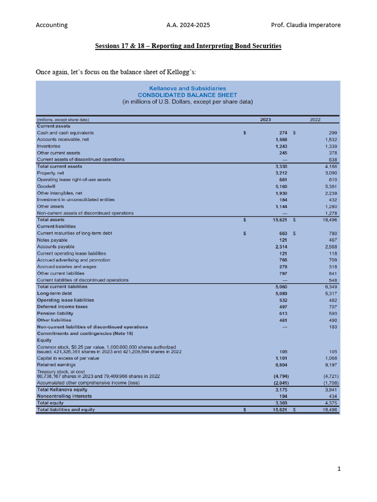 A.A. 2024-2025 - Session - 17 - & 18 - Handout | PDF | Bonds (Finance) | Debits And Credits