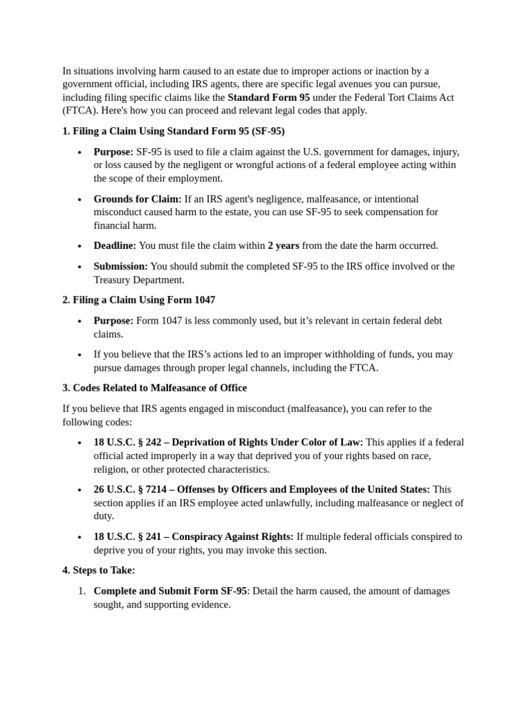 25 - Federal Tort Act Temp | PDF | Internal Revenue Service | Federal ...