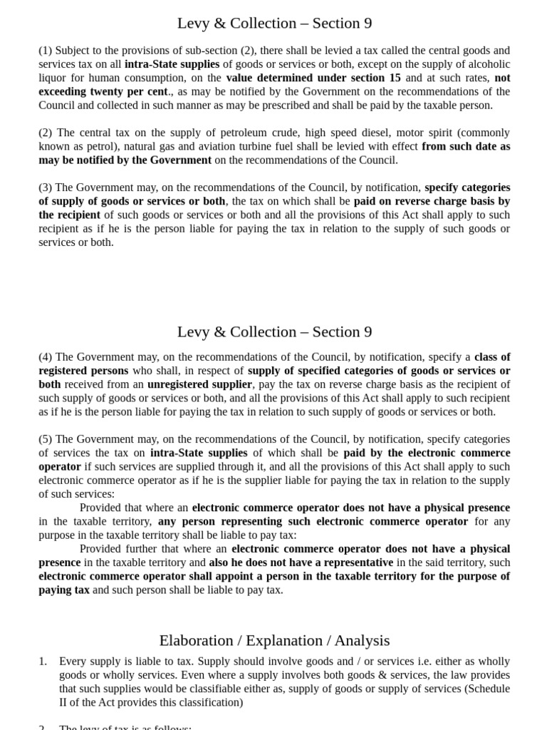 Section 9 Levy & Collection of Tax 3 RCM GOODS | PDF | Taxes | Payments