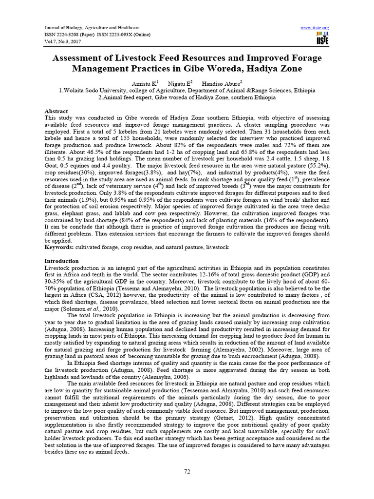 Improved Forage Management in Hadiya | PDF | Agriculture | Animal Feed