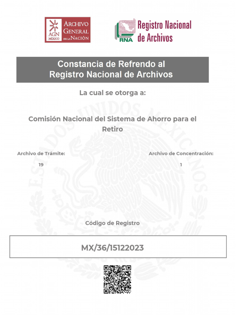 Constancia de Refrendo Al Rna 2023 | PDF