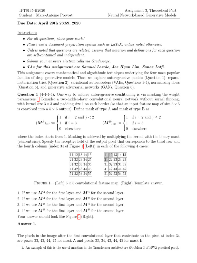IFT6135 H2020 Homework 3 | PDF | Applied Mathematics | Statistical Theory