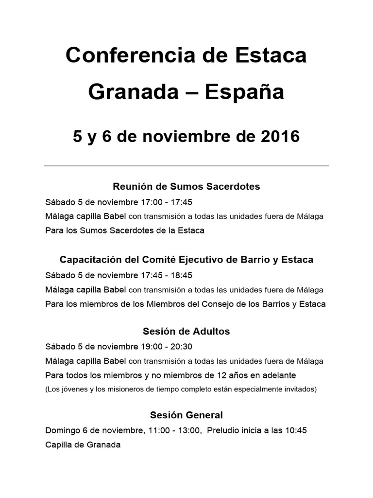 Cartel Conferencia de Estaca-1611 | PDF