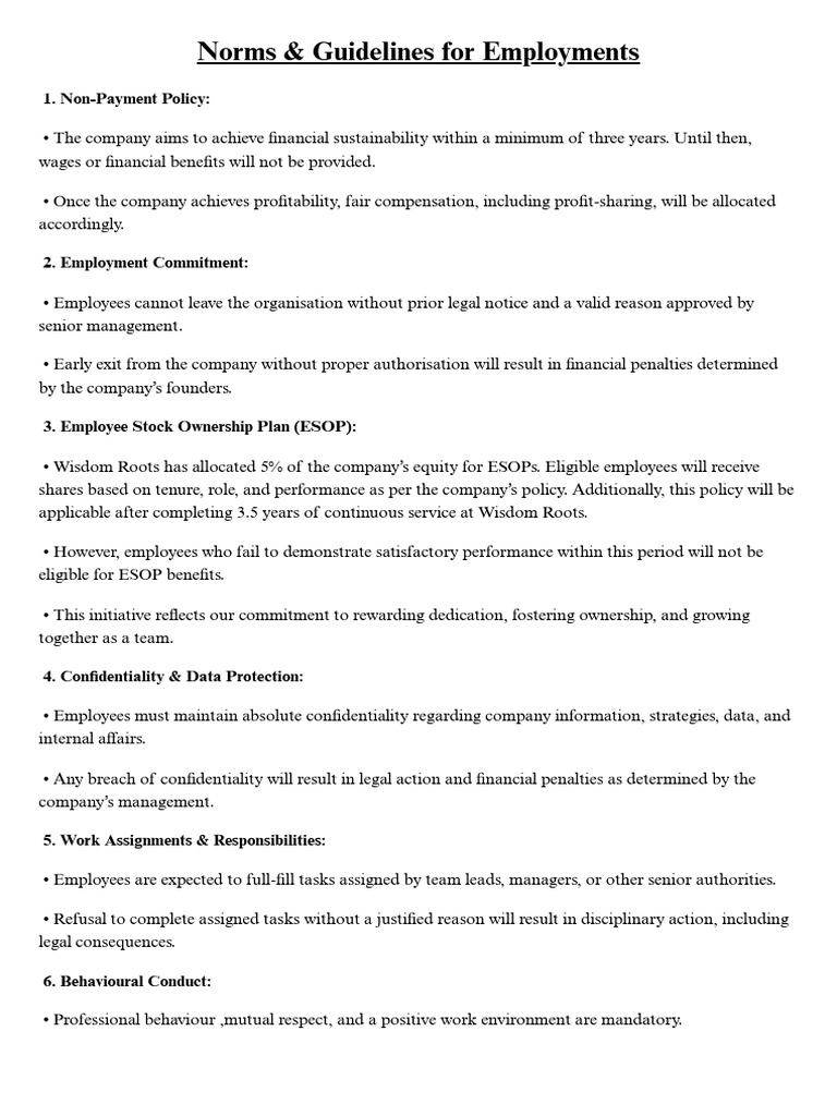 Norms & Guidelines For Employments | PDF | Employment | Labor