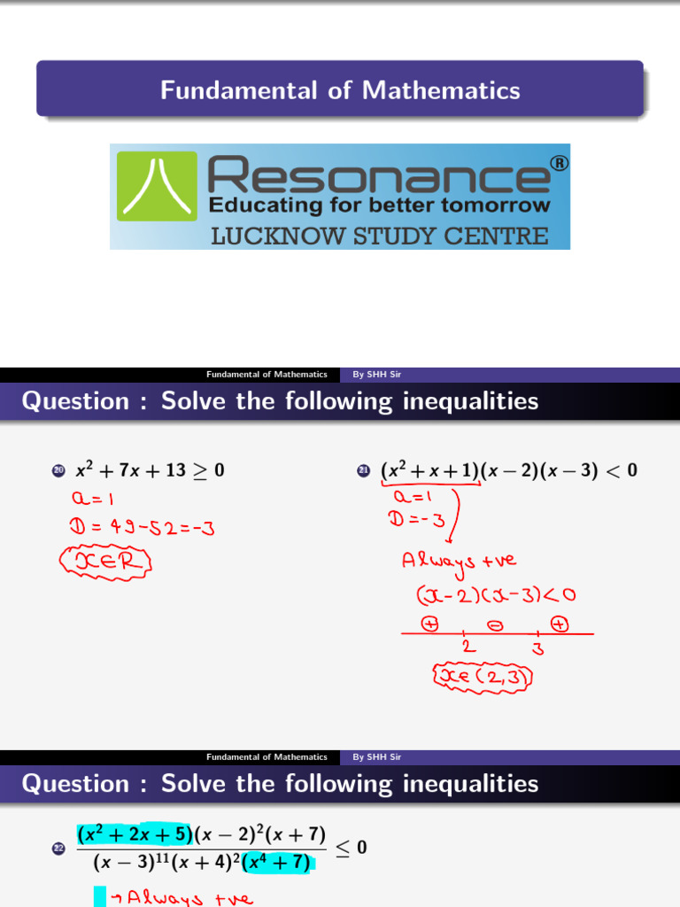 Inequalities and Modulus Functions Explained | PDF | Mathematics | Mathematical Concepts