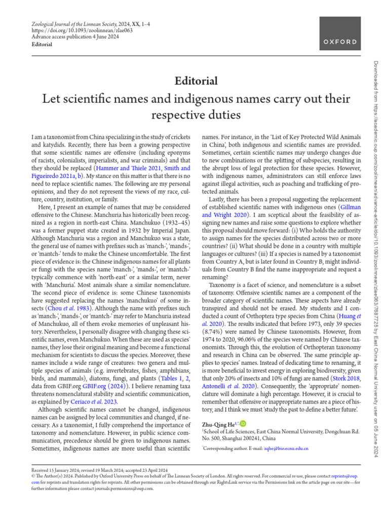 2024 - Scientific Names and Indigenous | PDF | Taxonomy (Biology) | Species