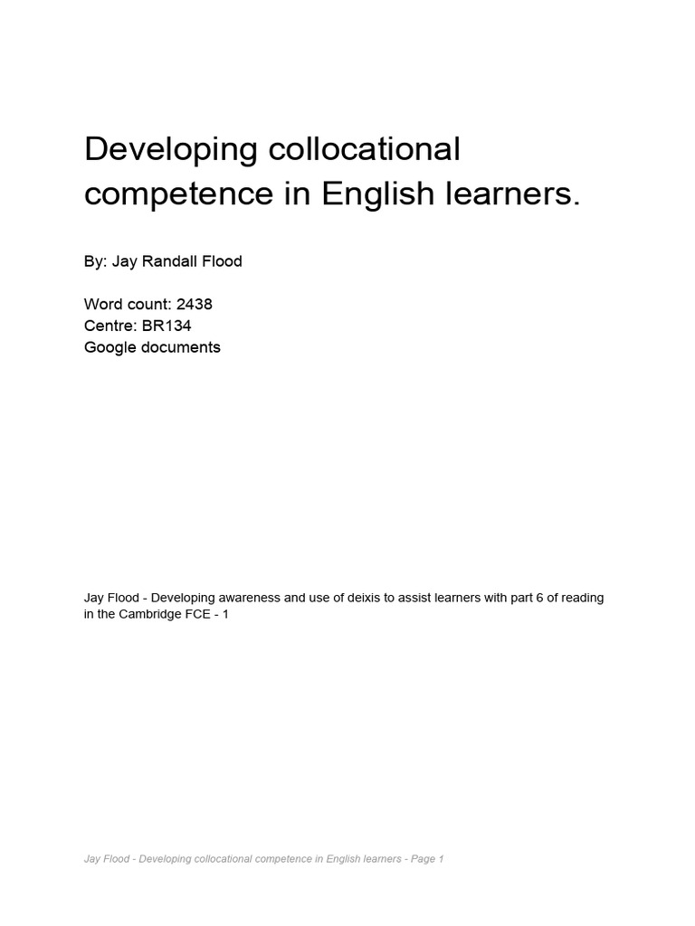 Developing Collocational Competence in English Learners | PDF ...