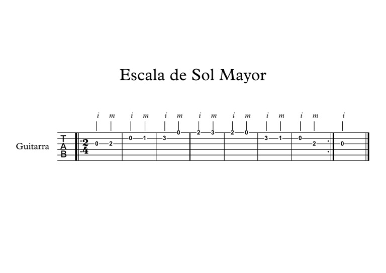Escala de Sol Mayor - 1 - Partitura Completa | PDF
