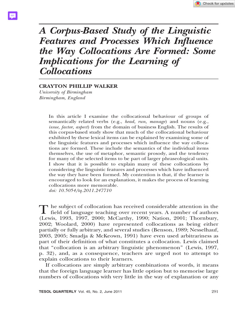 TESOL Quarterly - 2012 - WALKER - A Corpus Based Study of The ...