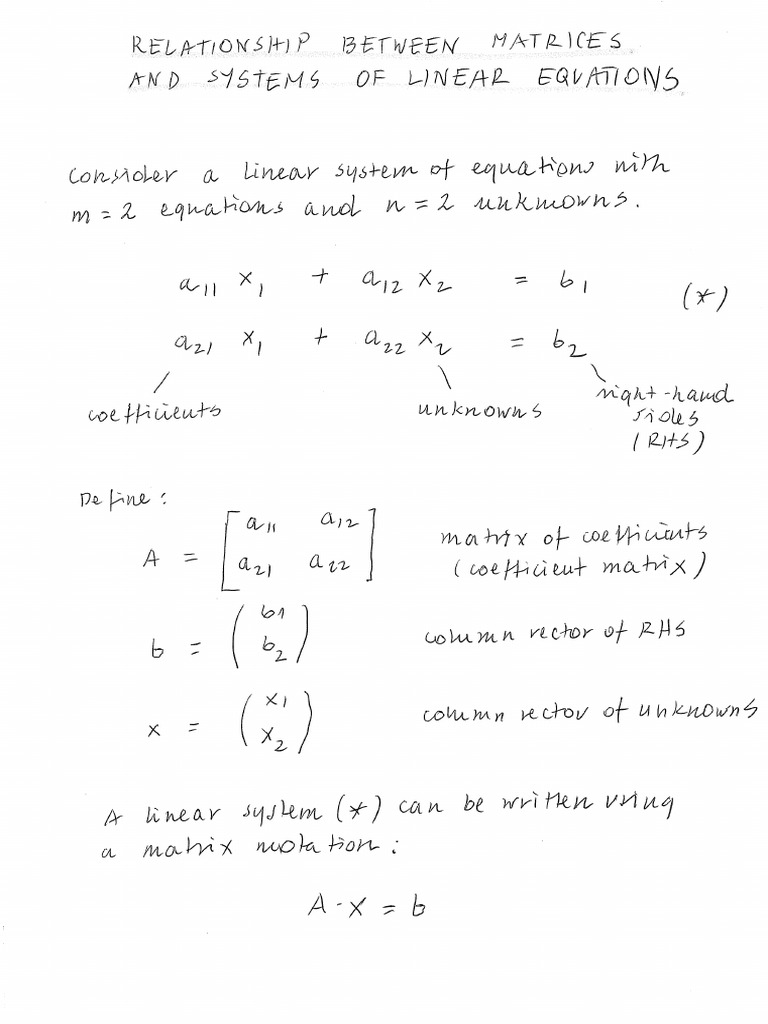 2. Matrices and Systems of Linear Equations 2 | PDF