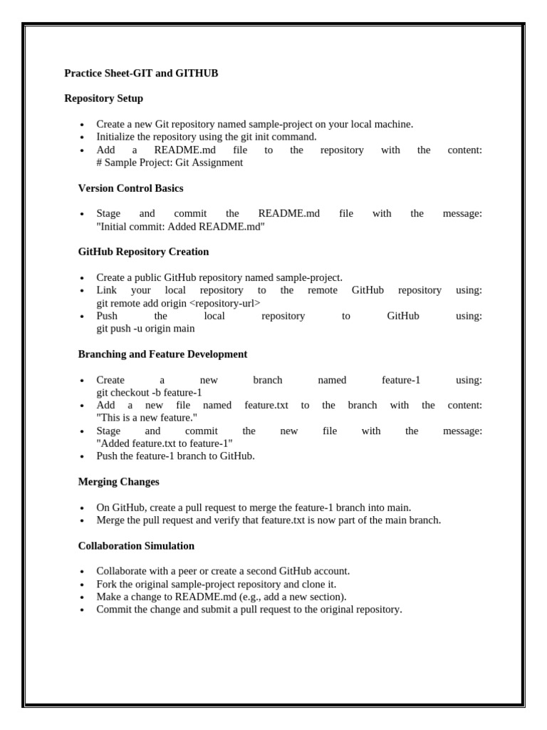 Practice Sheet-GIT and GITHUB | PDF | Software Engineering | Source Code