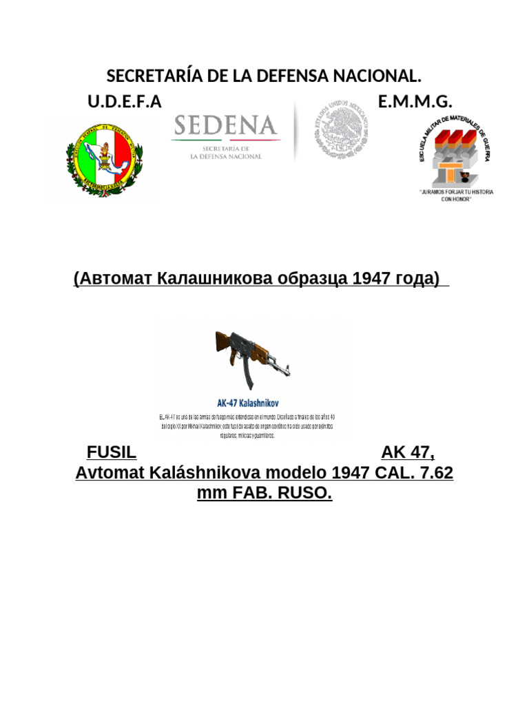 Manual Ak 47 | PDF | Munición | Proyectiles